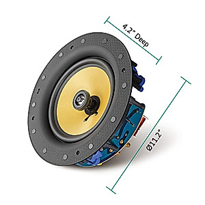 ynVISION.DESIGN 8 inch in-Ceiling Speakers w/Pivoting Tweeter | 2 Speakers | 160 Watts Each | Compatible with Sonos Amp, Yamaha, Marantz, Denon Avr and More