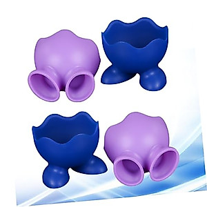 FUNOMOCYA 4pcs Silicone Egg Cups Egg Holder Breakfast Egg Cup Holder Cups for Boiled Eggs Soft Boiled Egg Holder Egg Cooker Cups Silicone Egg Boiler Blue