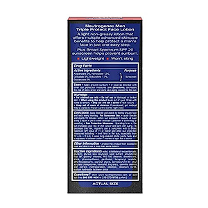 Neutrogena Triple Protect Men's Daily Face Lotion with Broad Spectrum SPF 20 Sunscreen, Moisturizer to Fight Aging Signs, Soothe Razor Irritation & Relieve Dry Skin, 1.7 fl. oz (Pack of 3)