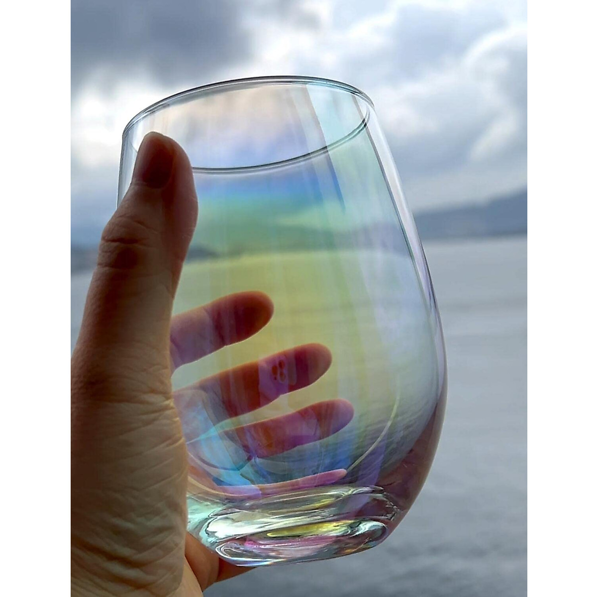 Mothers Day Gifts for Bonus Mom, To My Other Mom, Life Gave Me the Gift of You Rainbow Wine Glass, Mothers Day Gifts for Bonus Mom