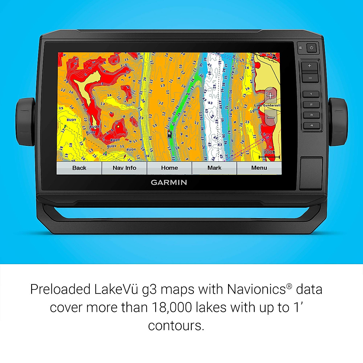 "Garmin ECHOMAP UHD 93sv with GT56UHD-TM Transducer, 9"" Keyed-Assist Touchscreen Chartplotter with U.S. LakeVü g3 and Added High-Def Scanning Sonar" (010-02523-01)