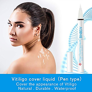 BINBEIV Vitiligo Cosmetic Camouflage Liqui, Cover appearance of Skin Depigmentation, Natural-Durable-Waterproof, Makeup Cover Waterproof, Used on face, hands and body