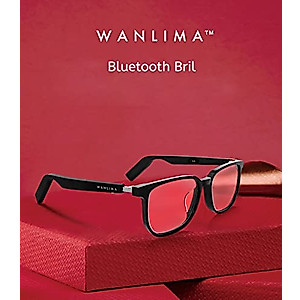 WANLIMA Bluetooth 5.0 Smart Glasses Headphones/Headset Clear/Polarized iOS Ready (Black/Black)