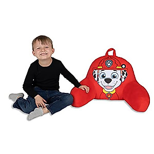 Paw Patrol Marshall Kids Back Resting Pillow for Reading and Watching TV – Bed Rest Pillow with Arms to Lounge with Comfortable Back Support – Great for The Bed or Couch
