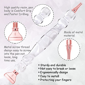 Praise V Do Diamond Painting Pen, Diamond Art Pen, Resin 7D Diamond Painting Pen Kit Tool Accessories Stylus Drill Pen with Metal placers for Diamond Painting Nail Art Decoration Diamond Art White