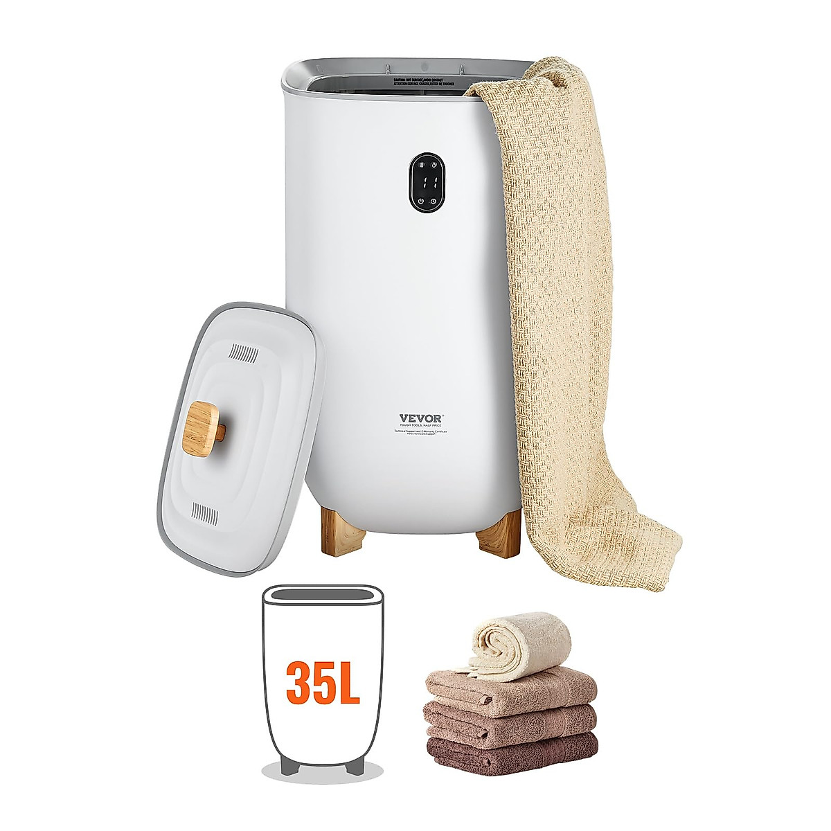 VEVOR Towel Warmer 35L, Towel Warmer Bucket with Drying Modes(2-5h), Heating Mode 20/40/60/90 Min Auto Shut Off, LED Screen, Luxury Large Towel Warmer for Bathroom, Spa, Bathrobe, Blanket & Pajama