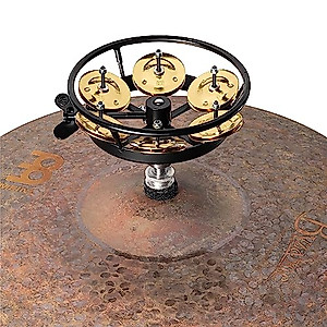 Meinl Percussion THH1B-BK Professional Series Hi Hat Tambourine, Single Row Brass