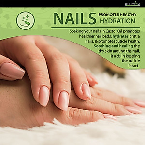 GreenIVe Castor Oil Organically Grown 100% Pure 32oz Bottle Cold Pressed, Hexane Free, Eyelash and Eyebrow Growth Serum, Skin Moisturizer Detox and Wraps