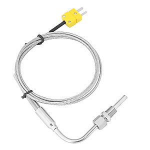 EGT K type Thermocouple 1/8 NPT Thread Thermocouple Temperature Sensor K Type Thermocouple Probe with Exposed Tip and Connector 1M