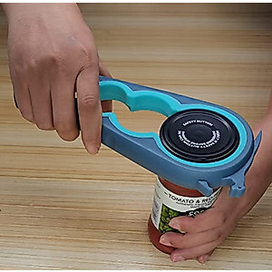 Otstar Jar Opener Bottle Opener and Can Opener for Weak hands, Seniors with Arthritis and Anyone with Low Strength, Mutil Jar Opener Get Lids Off Easily (Blue and Grey)