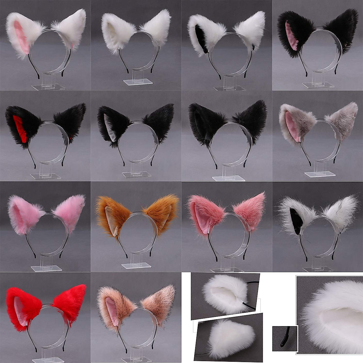 Faylay Girl Women Cat Ears Headband Cosplay Fluffy Cute Furry Party Headwear (7-WLD-HH)
