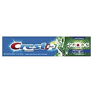 Crest + Scope Outlast Complete Whitening Toothpaste, Mint, 5.4 oz