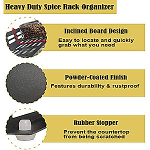 Ardier 4 Tier Countertop Spice Rack Organizer for Kitchen Cabinet Pantry or Wall Mount, Matte Black (Jars Not Included)