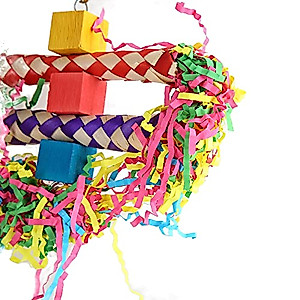 Zerodis Bird Parrots Shredding Toys, Relieve Anxiety Hanging Bird Bells Toy Bird Bells Toy Safe Healthy Bite Resistant with Sweet Sound for Parrots Pet Parrot Parakeet Cockatiel