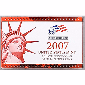 2007 S U.S. Mint 14-coin Silver Proof Set - OGP box & COA Proof