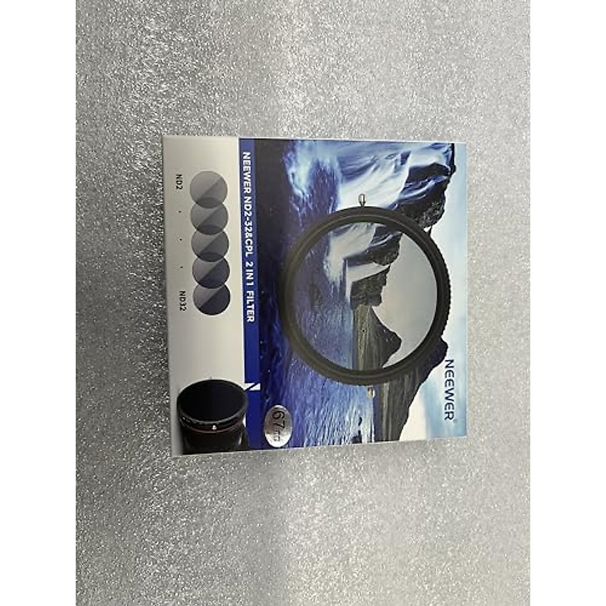 NEEWER 2 in 1 67mm Variable ND Filter ND2–ND32&CPL Filter(Circular Polarizer Filter) No X Cross/30 Layer Nano Coated/HD Optical Glass/Ultra Slim Aluminum Alloy Frame/Water Repellent/Scratch Resistant