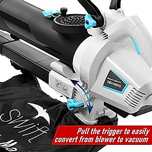 3 in 1 Cordless Leaf Blower Vacuum and Mulcher, 40V Handheld Battery Garden Blower/Vacuum and Shredder with 12L Collection Bag, Wheeled, 35:1 Shredding Ratio, Battery & Charger Included