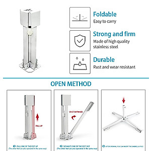 MILIMOLI Portable Foldable Beach Umbrella Stand - Outdoor Sunshade Anchor - Adjustable Patio Umbrella Base Holder - Rust Free Umbrella Base - Tempered Iron Patio Umbrella Stand