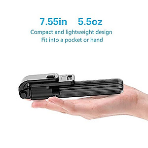 Selfie Stick Tripod with Removable Wireless Bluetooth Remote Shutter Compatible,Lightweight Extendable Aluminum Pocket Selfie Stick for iPhone 11/XR/X/8/8P/7/7P Android Phone，Gopro,Webcam and Camera