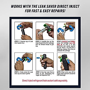 Leak Saver - Leak Shot Refrigerant Grade CO2 Refill Cartridges (8 Pack) - Refill for The Leak Shot HVAC Kit (Sold Separately) - for A/C & Refrigeration Systems - USA Made