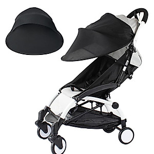 PROKTH Universal Sun Visor for Stroller, Anti-UV Cloth Windproof Rainproof Sun Protection Stroller Canopy Extender Sun Shade/Rayshade/Stroller Cover (Black)