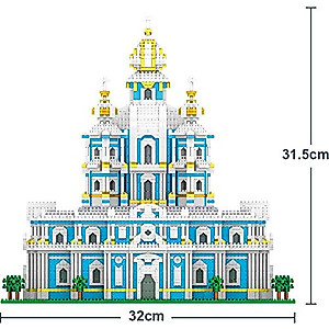 SEMKY Micro Mini Blocks Smolny Cathedral Famous Landmark Model Set,(3750Pieces) -Building and Architecture Toys Gifts for Kid and Adult