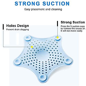 Kitchen Drain Hair Catcher Bath Stopper Sink Bathroom Protector Silicone Cover Basin Strainer Filter Shower Trap (Blue)