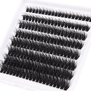 DIY Lash Extension Kit 240Pcs Lash Clusters Individual D Curl Eyelash Extension Kit 40D Wispy Cluster Lashes with Lash Glue 9-16MM Lash Clusters Eyelash Kit
