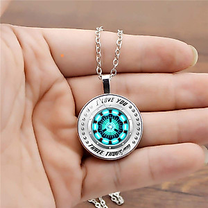 Gerophor I Love You Three Thousand 3000 Circle Necklace, Tony Stark Arc Reactor - Luxury Necklace!