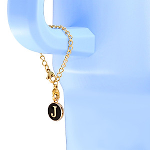 AnnabelZ Letter Charm Accessories For Stanley Cup,2PCS ID Initial Letter Charm Personalized For Stanley Tumbler Cup Identification Handle Letter Charms (J)