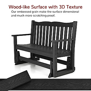 Stoog Patio Glider, 2-Person All-Weather HIPS Outdoor Glider Bench with 800 lbs Weight Capacity, Weatherproof Glider, Low Maintenance, Blue