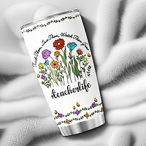 HUBUPU Stainless Gift For Women Tumblers Pack Steel Coffee Teachers Appreciation Cups Music, Teacher Gifts, Tumbler 20 Oz With Lid And Straw, Teacher Life Nutrition Facts