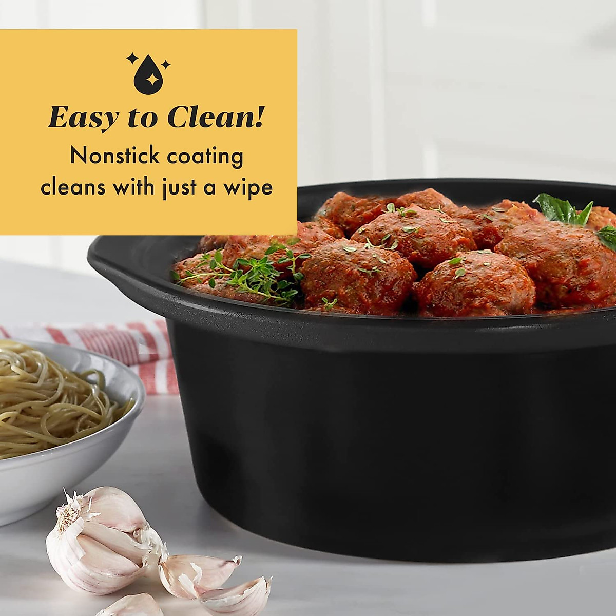 6 Quart Electric Slow Cooker - Auto Warm Setting and Programmable Controls - Stainless Steel