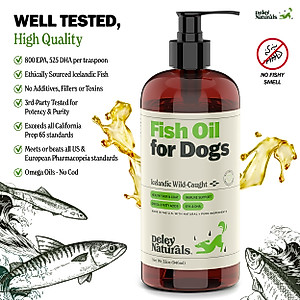 Deley Naturals Probiotics (120 Chews) + Wild Caught Fish Oil (32 oz) for Dogs - Omega 3-6-9, GMO Free - Made in USA