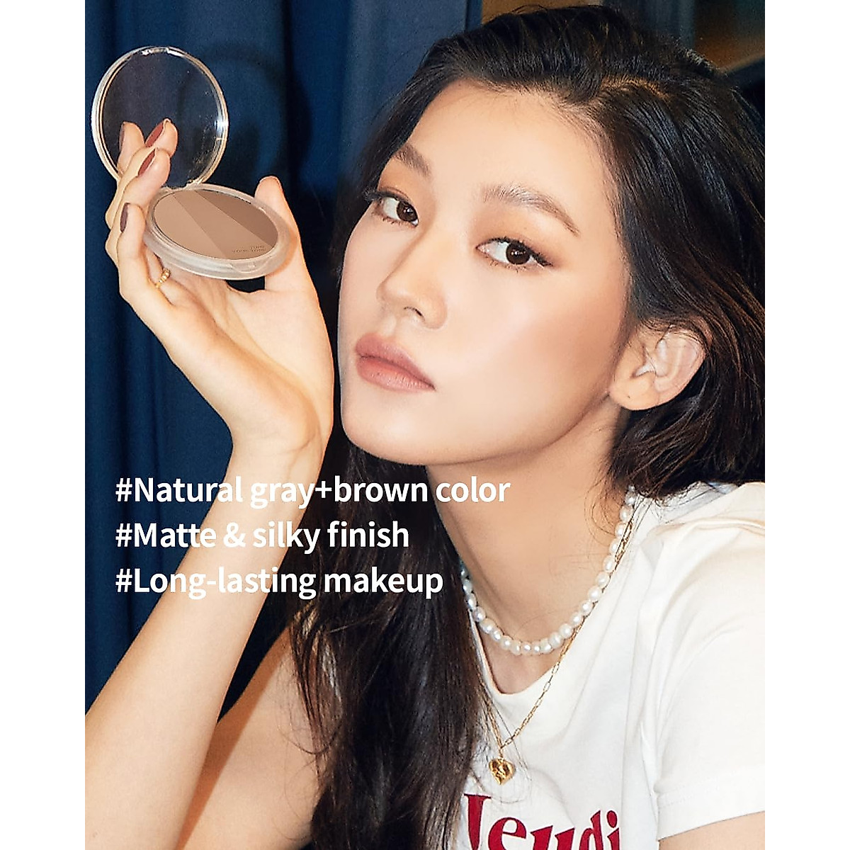 HOLIKA HOLIKA Tone Tuning Shading Contour Palette with Double Ended Contour Brush 01 Cool Grown – Contouring Pressed Powder Korean Cosmetics with Optimal Ratio 3 Colors for Flawless, Long-Lasting Makeup