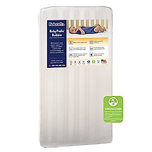 Kolcraft BabyPedic Bubbie Extra Firm Coil Waterproof Baby Crib Mattress and Toddler Mattress, Airy Comfort, Greenguard Air Quality Certified - Made in USA, 52"x28"