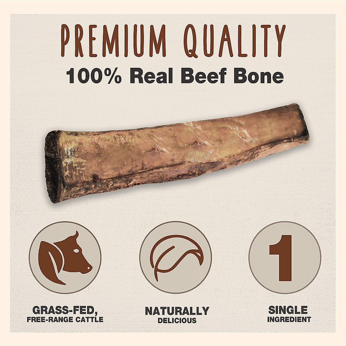 Cadet Gourmet Beef Rib Bones for Dogs - Healthy & Natural Dog Chew Bones - Inspected & Tested in USA, (3 Count)