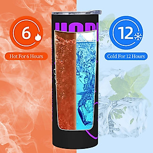 LIICHEES Hope For A Cure Sarcoidosis Awareness Stainless Steel Vacuum Insulated Tumbler 20oz Coffee Cups Travel Mug Water Cup with Leak-Proof Flip Lid Metal Straw Cleaning Brush