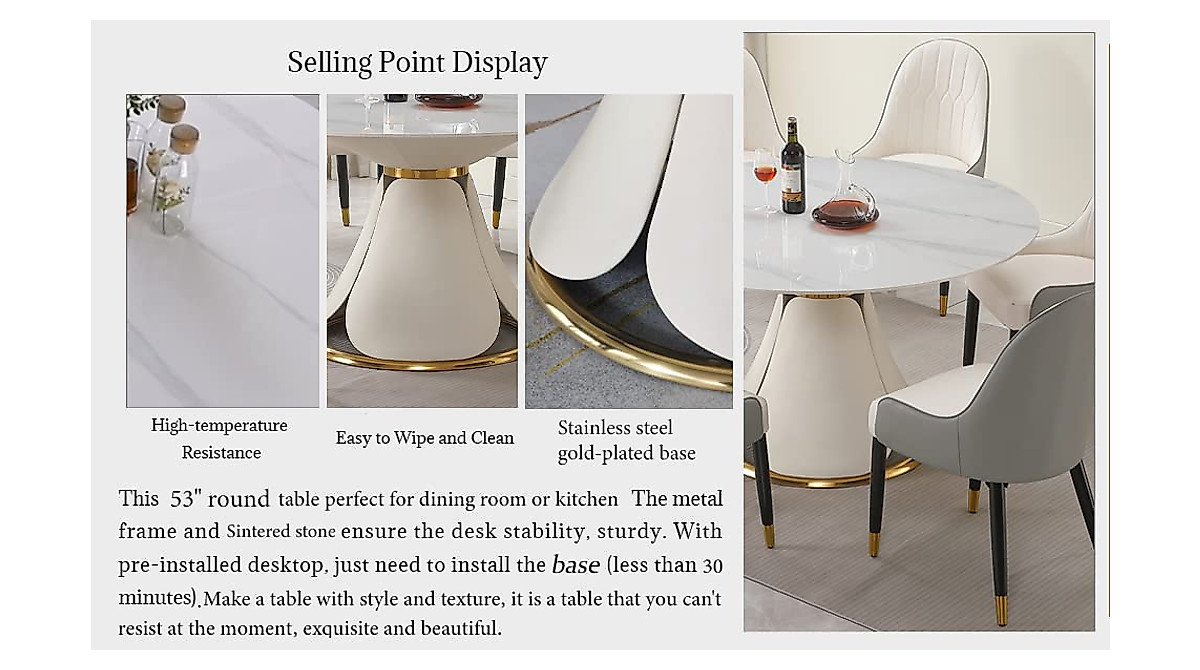 Elegant Round Marble Dining Table for Modern Spaces