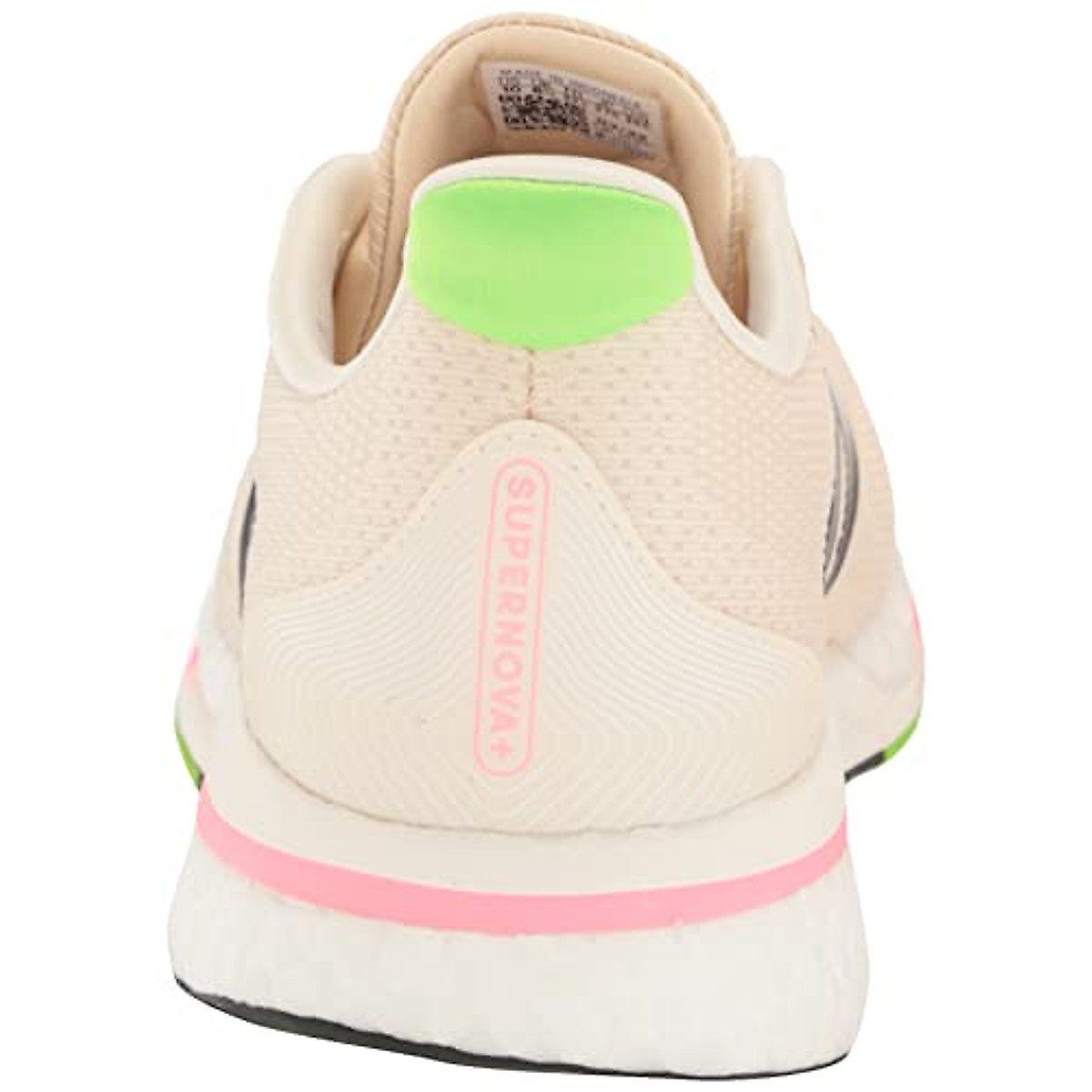 adidas Women's Supernova + Running Shoe, Ecru Tint/Carbon/Beam Pink, 9