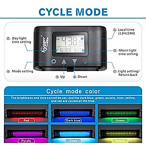 hygger Aquarium Programmable LED Light, for 48~55in Long Full Spectrum Plant Fish Tank Light with LCD Setting Display, 7 Colors, Sunrise Sunset Moon and DIY Mode, for Novices Advanced Players