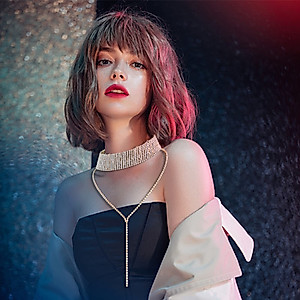 Beupy 7 Pcs Gold Disco Set 1970s Disco Accessories Disco Set Square Sparkling Sunglasses Wire Metal Coil Bracelets Glitter layered necklace Metal Mesh Grid Tassel Dangle Earrings Sequin Headband