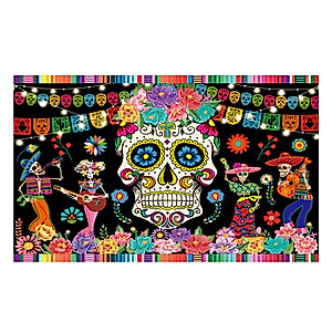 Allenjoy Day of The Dead Backdrop Mexican Dia DE Los Muertos Photography Background Fiesta Sugar Skull Party Banner Supplies Decoration Photo Booth