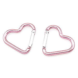 Lind Kitchen 10pcs Heart-shaped Aluminum Snap Hook Clip Key Holder, Keychain Clip (Light Pink)