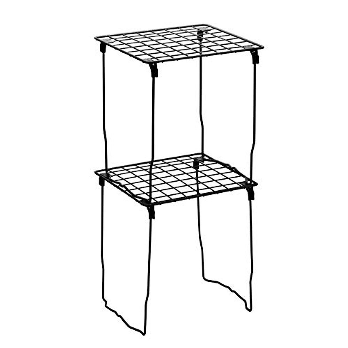 LockerMate Stac-A-Shelf Locker Organizer Shelf, Stackable, Extra Tall, Fits Standard Size School Lockers, Black