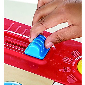 Hape Kids Portable DJ Mix and Spin Studio Music Toy Playset with Lights, Sound, and 18 Key Keyboard for Kids Ages 1 to 5 Years , Red