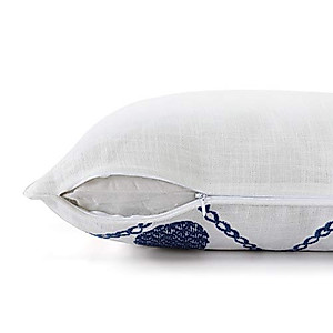 Tommy Bahama Home Throw Pillow Soft Bedding with Zipper Closure, Stylish Tropical Home Decor, 1 Count (Pack of 1), Pineapple Resort Blue