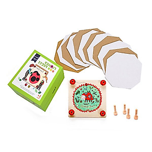 Happytime Kids' Flower & Leaf Press Nature Crafts Wooden Art Kit Outdoor Play Learning Toy Creativity Pressed Flower Art Kit DIY Recycle Floral Press Gift for Kids & Teens, Girls & Boys