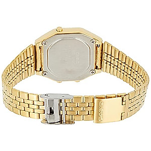 Casio Ladies Mid-Size Gold Tone Digital Retro Watch LA-680WGA-9DF