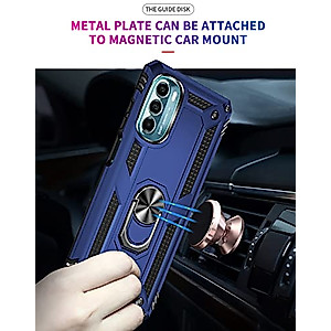 SKTGSLAMY Moto G 5G 2022 Case: Military-Grade Drop Tested, Magnetic Kickstand, Car Mount, Screen Protector - Blue